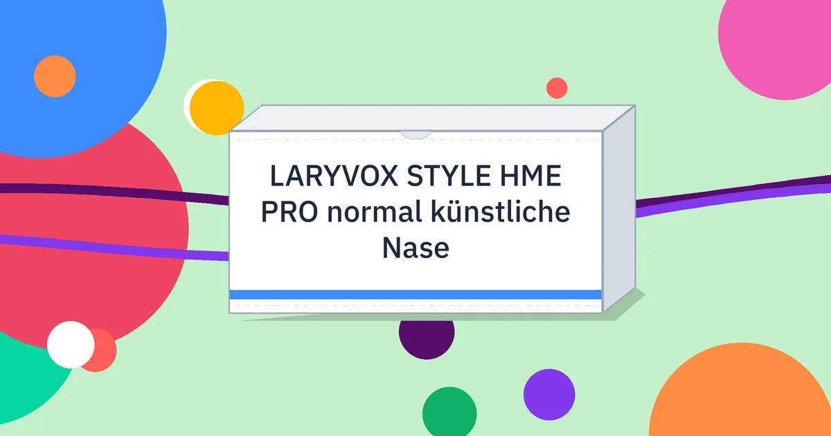 Symbolbild: Packung mit der Aufschrift LARYVOX STYLE HME PRO normal künstliche Nase (PZN 16703761) – Verfügbarkeit und Bezug in Apotheken in Frankfurt am Main