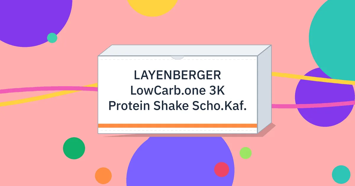 Symbolbild: Packung mit der Aufschrift LAYENBERGER LowCarb.one 3K Protein Shake Scho.Kaf. (PZN 10188387) – Verfügbarkeit und Bezug in Apotheken in Frankfurt am Main