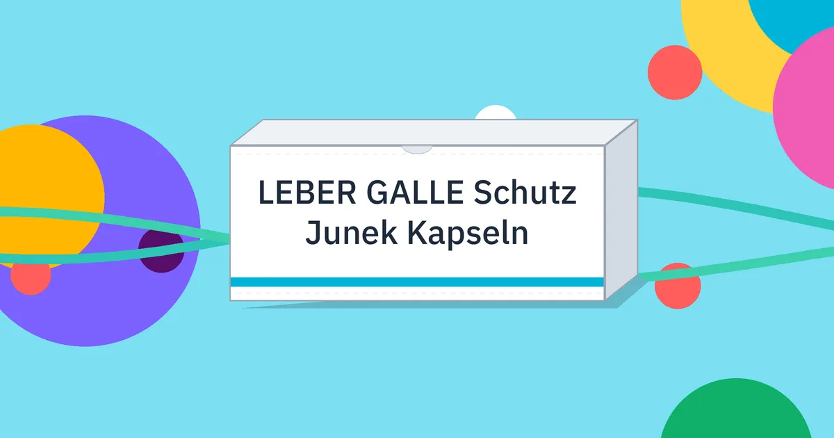 Symbolbild: Packung mit der Aufschrift LEBER GALLE Schutz Junek Kapseln (PZN 06557264) – Verfügbarkeit und Bezug in Apotheken in Frankfurt am Main