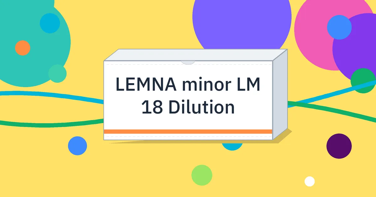 Symbolbild: Packung mit der Aufschrift LEMNA minor LM 18 Dilution (PZN 13525046) – Verfügbarkeit und Bezug in Apotheken in Frankfurt am Main
