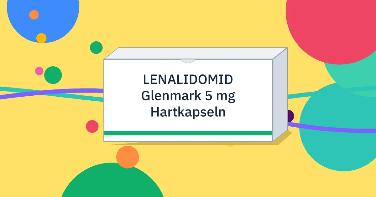 Symbolbild: Packung mit der Aufschrift LENALIDOMID Glenmark 5 mg Hartkapseln (PZN 17297961) – Verfügbarkeit und Bezug in Apotheken in Frankfurt am Main