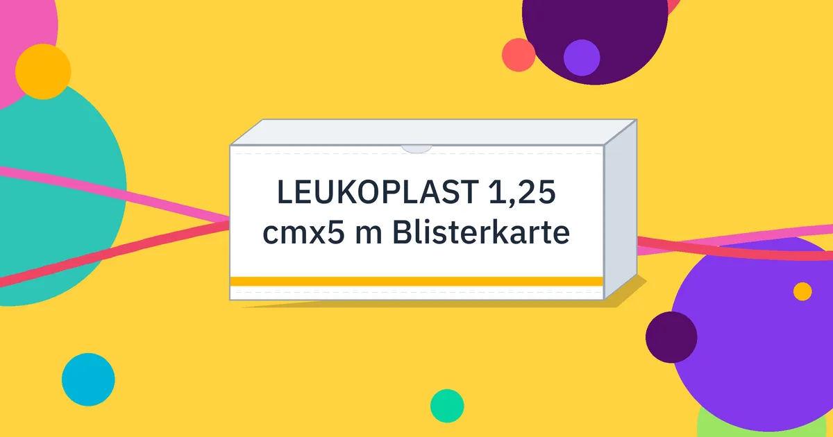 Symbolbild: Packung mit der Aufschrift LEUKOPLAST 1,25 cmx5 m Blisterkarte (PZN 12655284) – Verfügbarkeit und Bezug in Apotheken in Frankfurt am Main