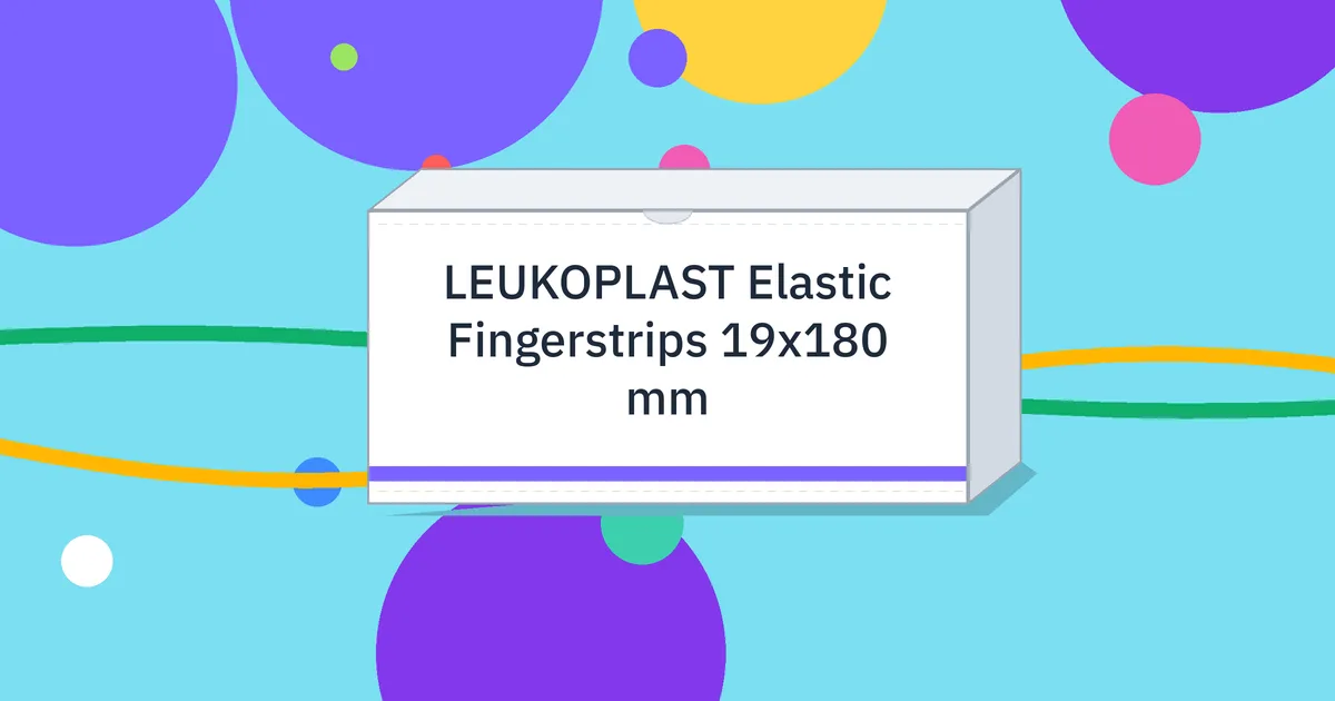 Symbolbild: Packung mit der Aufschrift LEUKOPLAST Elastic Fingerstrips 19x180 mm (PZN 14284834) – Verfügbarkeit und Bezug in Apotheken in Frankfurt am Main