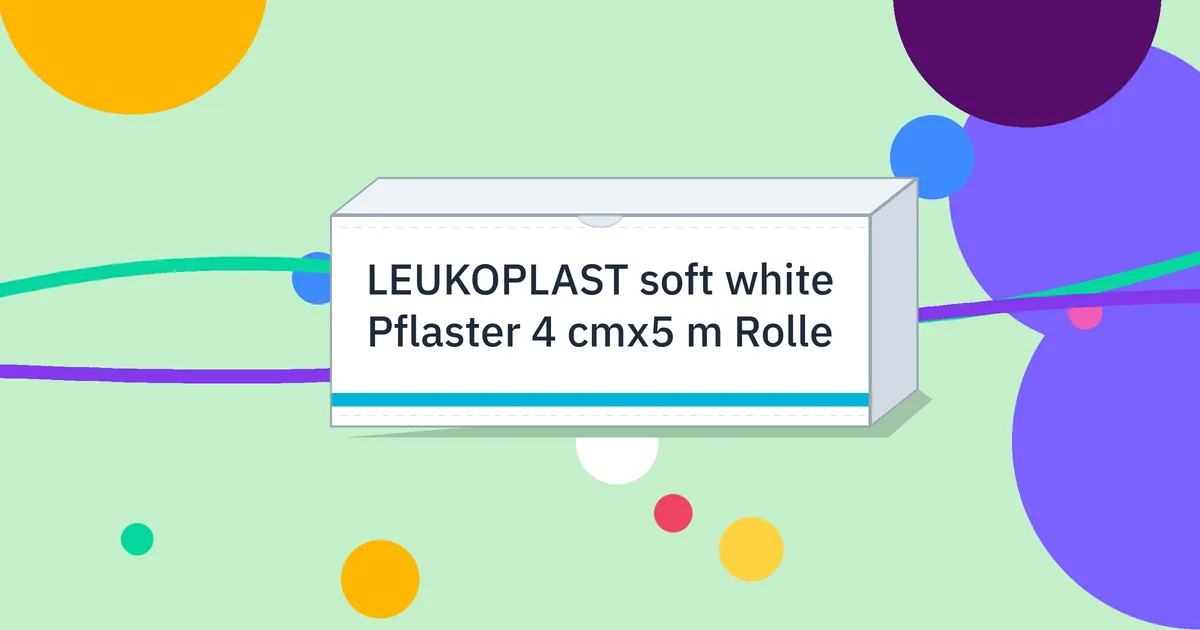 Symbolbild: Packung mit der Aufschrift LEUKOPLAST soft white Pflaster 4 cmx5 m Rolle (PZN 15424119) – Verfügbarkeit und Bezug in Apotheken in Frankfurt am Main