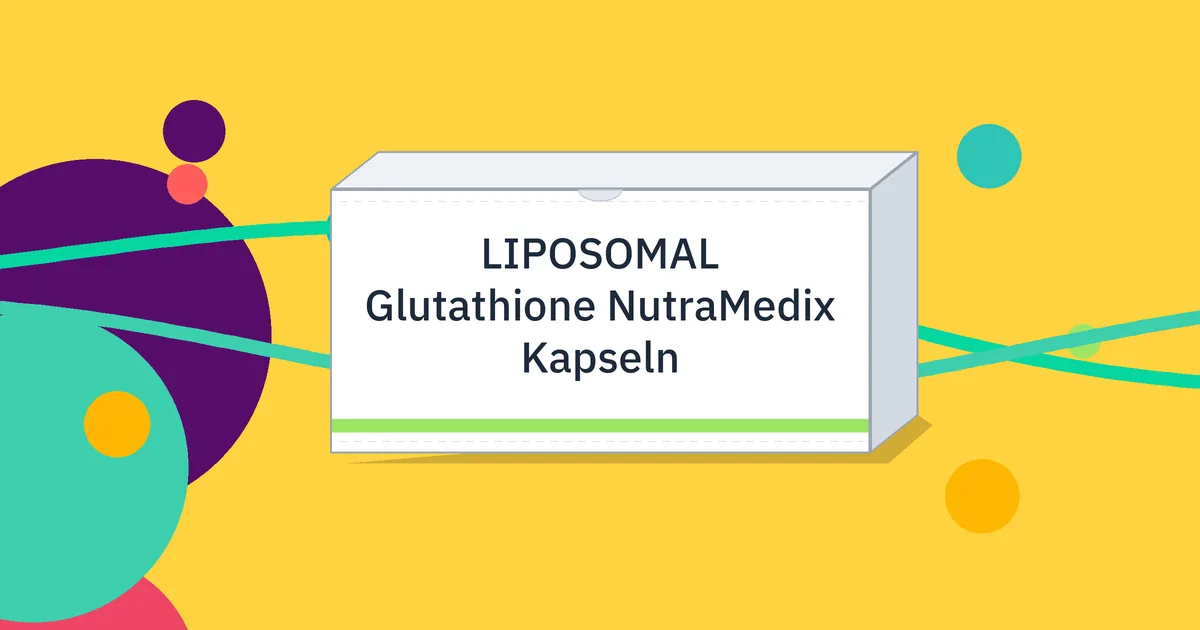 Symbolbild: Packung mit der Aufschrift LIPOSOMAL Glutathione NutraMedix Kapseln (PZN 19296026) – Verfügbarkeit und Bezug in Apotheken in Frankfurt am Main