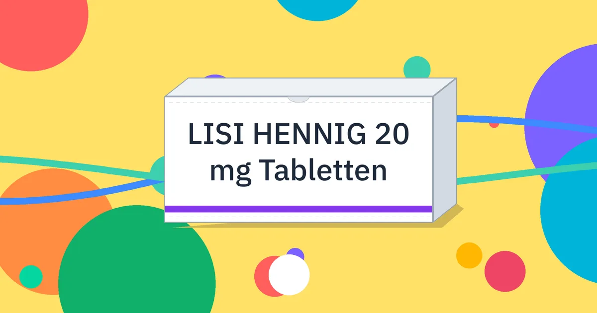 Symbolbild: Packung mit der Aufschrift LISI HENNIG 20 mg Tabletten (PZN 04823460) – Verfügbarkeit und Bezug in Apotheken in Frankfurt am Main