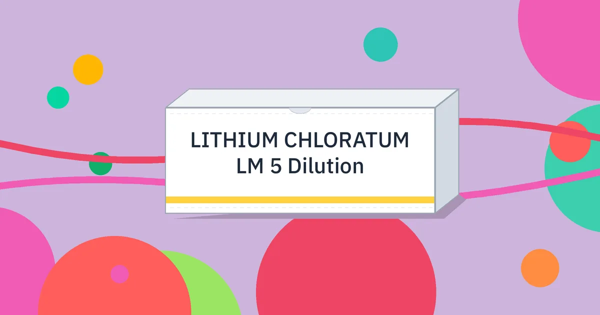 Symbolbild: Packung mit der Aufschrift LITHIUM CHLORATUM LM 5 Dilution (PZN 12931904) – Verfügbarkeit und Bezug in Apotheken in Frankfurt am Main