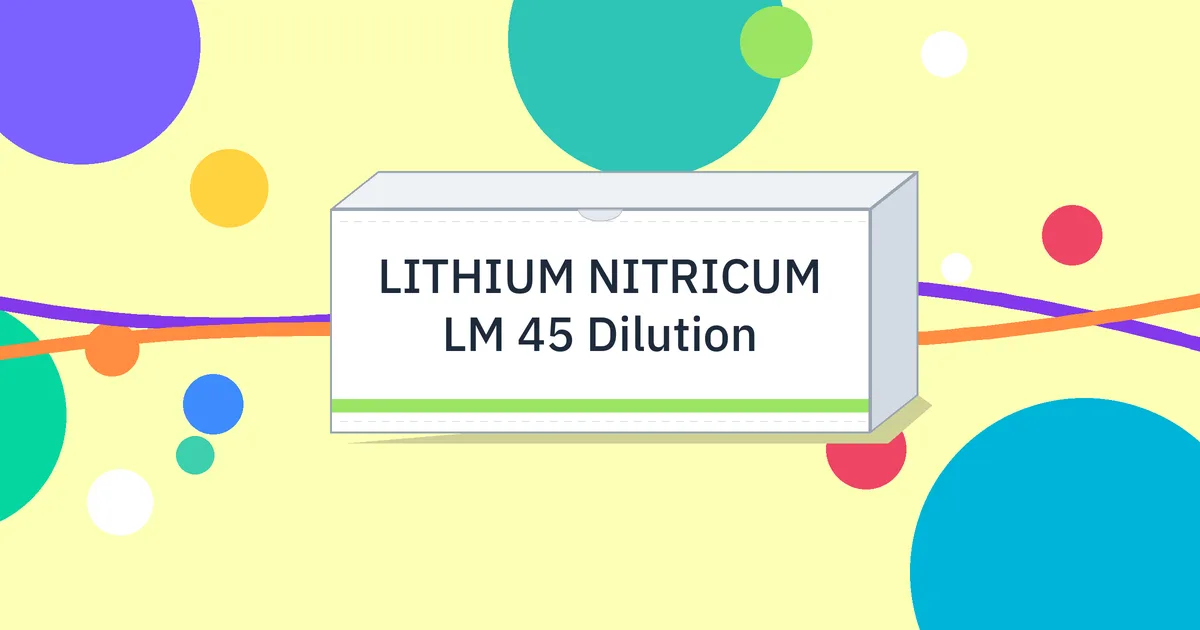 Symbolbild: Packung mit der Aufschrift LITHIUM NITRICUM LM 45 Dilution (PZN 12932708) – Verfügbarkeit und Bezug in Apotheken in Frankfurt am Main