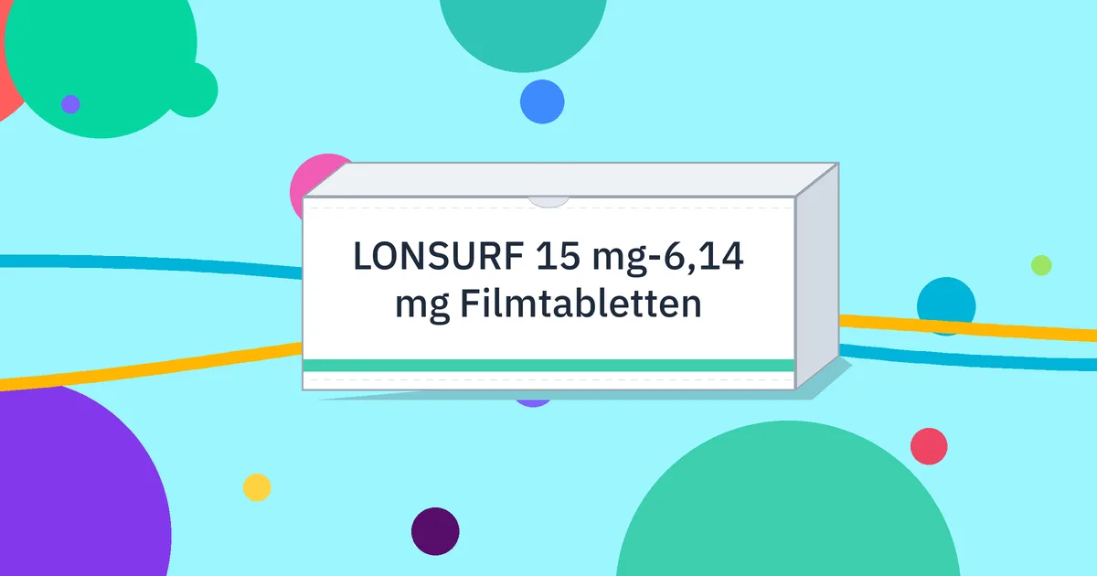 Symbolbild: Packung mit der Aufschrift LONSURF 15 mg-6,14 mg Filmtabletten (PZN 12734411) – Verfügbarkeit und Bezug in Apotheken in Frankfurt am Main