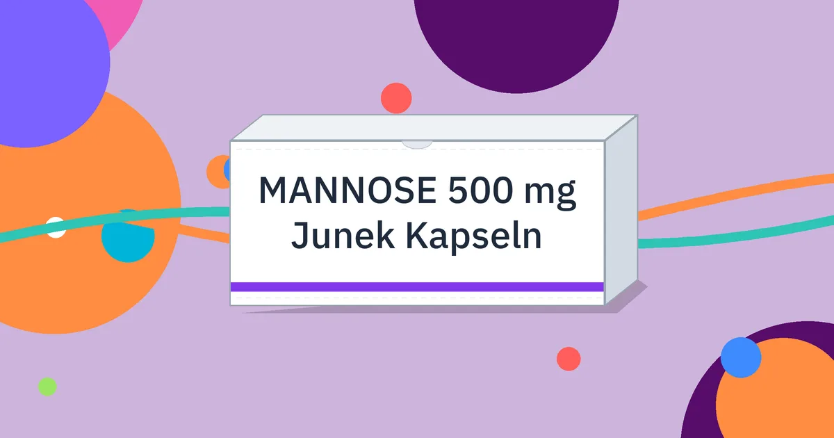 Symbolbild: Packung mit der Aufschrift MANNOSE 500 mg Junek Kapseln (PZN 13894482) – Verfügbarkeit und Bezug in Apotheken in Frankfurt am Main