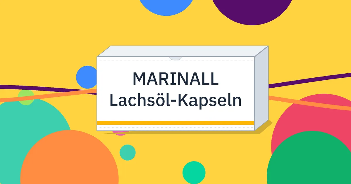 Symbolbild: Packung mit der Aufschrift MARINALL Lachsöl-Kapseln (PZN 03292167) – Verfügbarkeit und Bezug in Apotheken in Frankfurt am Main