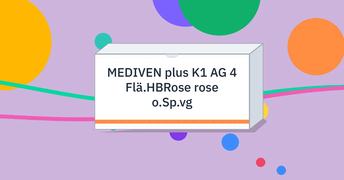 Symbolbild: Packung mit der Aufschrift MEDIVEN plus K1 AG 4 Flä.HBRose rose o.Sp.vg (PZN 15911925) – Verfügbarkeit und Bezug in Apotheken in Frankfurt am Main