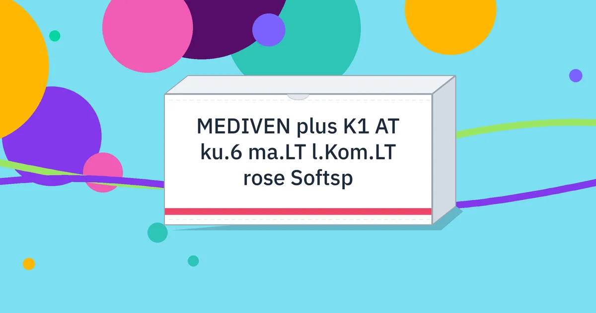 Symbolbild: Packung mit der Aufschrift MEDIVEN plus K1 AT ku.6 ma.LT l.Kom.LT rose Softsp (PZN 15072057) – Verfügbarkeit und Bezug in Apotheken in Frankfurt am Main
