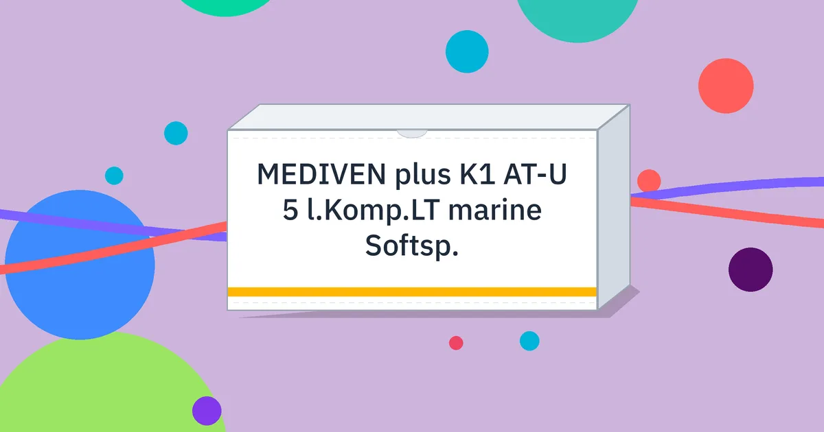 Symbolbild: Packung mit der Aufschrift MEDIVEN plus K1 AT-U 5 l.Komp.LT marine Softsp. (PZN 15032678) – Verfügbarkeit und Bezug in Apotheken in Frankfurt am Main