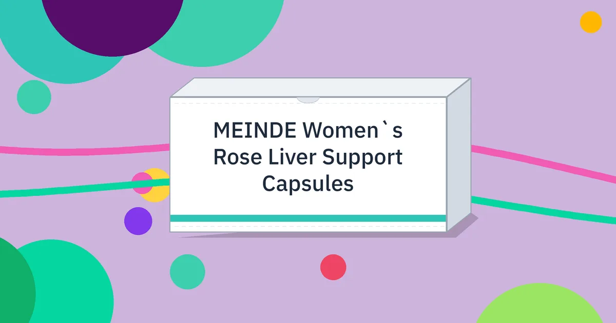 Symbolbild: Packung mit der Aufschrift MEINDE Women`s Rose Liver Support Capsules (PZN 20107645) – Verfügbarkeit und Bezug in Apotheken in Frankfurt am Main
