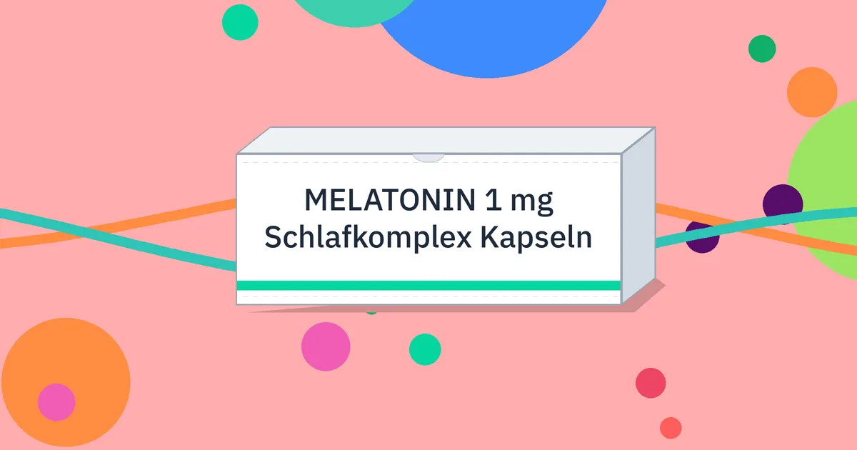 Symbolbild: Packung mit der Aufschrift MELATONIN 1 mg Schlafkomplex Kapseln (PZN 16163833) – Verfügbarkeit und Bezug in Apotheken in Frankfurt am Main