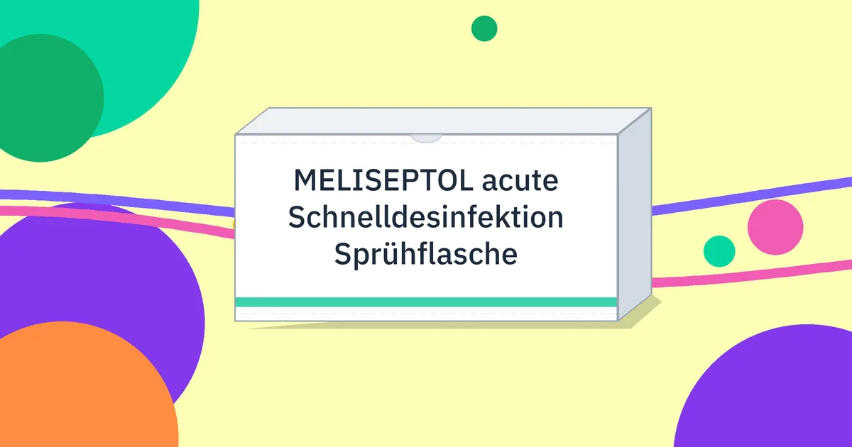 Symbolbild: Packung mit der Aufschrift MELISEPTOL acute Schnelldesinfektion Sprühflasche (PZN 16771053) – Verfügbarkeit und Bezug in Apotheken in Frankfurt am Main
