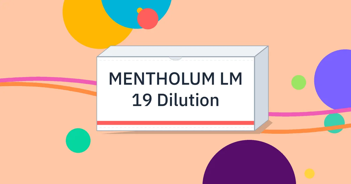 Symbolbild: Packung mit der Aufschrift MENTHOLUM LM 19 Dilution (PZN 13604768) – Verfügbarkeit und Bezug in Apotheken in Frankfurt am Main