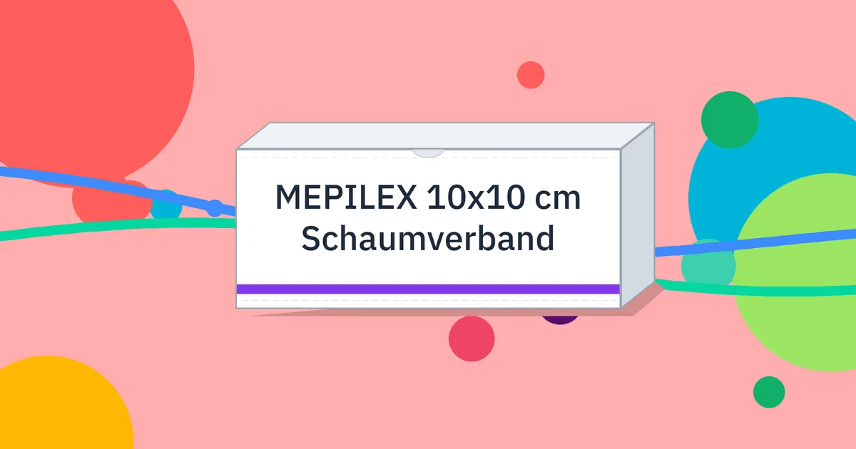 Symbolbild: Packung mit der Aufschrift MEPILEX 10x10 cm Schaumverband (PZN 10189961) – Verfügbarkeit und Bezug in Apotheken in Frankfurt am Main