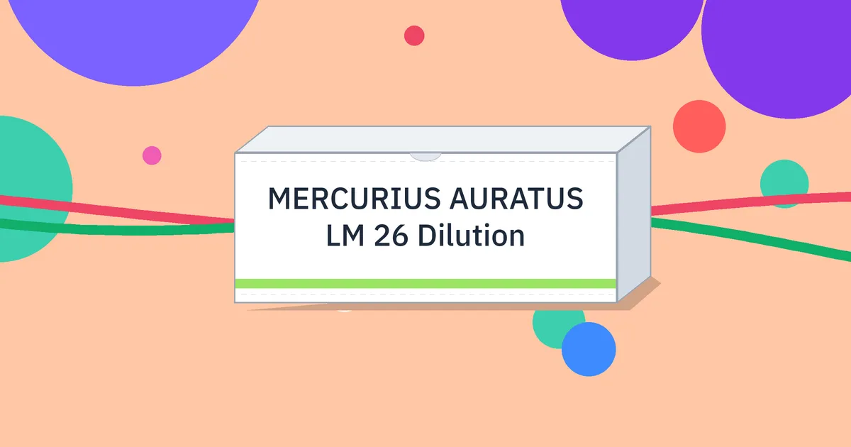 Symbolbild: Packung mit der Aufschrift MERCURIUS AURATUS LM 26 Dilution (PZN 12948371) – Verfügbarkeit und Bezug in Apotheken in Frankfurt am Main