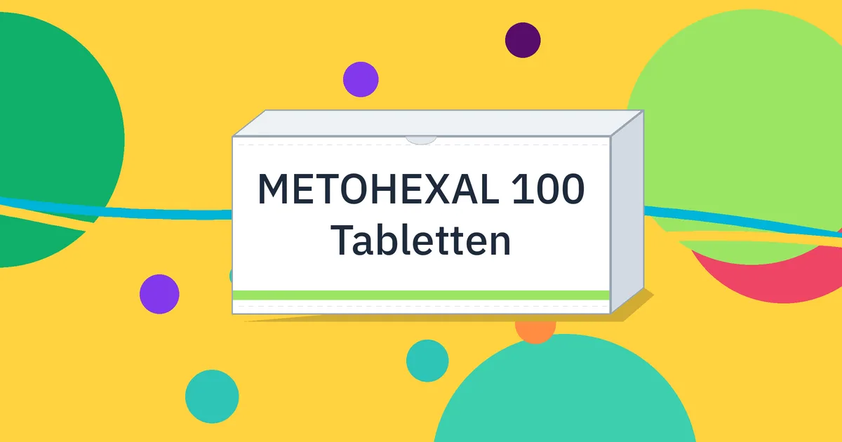 Symbolbild: Packung mit der Aufschrift METOHEXAL 100 Tabletten (PZN 03852985) – Verfügbarkeit und Bezug in Apotheken in Frankfurt am Main