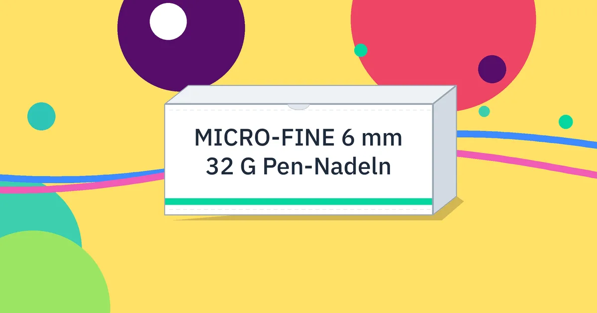 Symbolbild: Packung mit der Aufschrift MICRO-FINE 6 mm 32 G Pen-Nadeln (PZN 20545397) – Verfügbarkeit und Bezug in Apotheken in Frankfurt am Main
