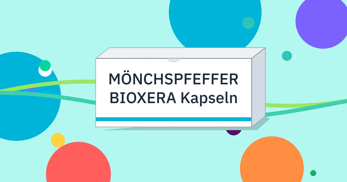Symbolbild: Packung mit der Aufschrift MÖNCHSPFEFFER BIOXERA Kapseln (PZN 08669300) – Verfügbarkeit und Bezug in Apotheken in Frankfurt am Main