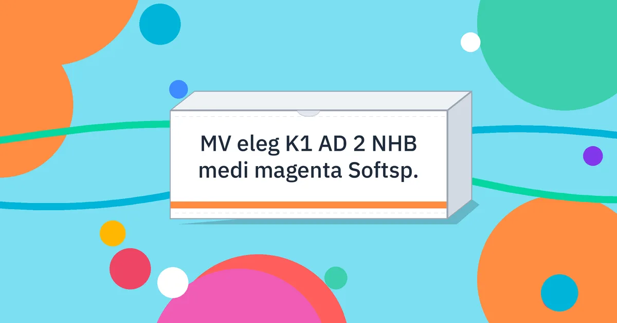 Symbolbild: Packung mit der Aufschrift MV eleg K1 AD 2 NHB medi magenta Softsp. (PZN 15674773) – Verfügbarkeit und Bezug in Apotheken in Frankfurt am Main