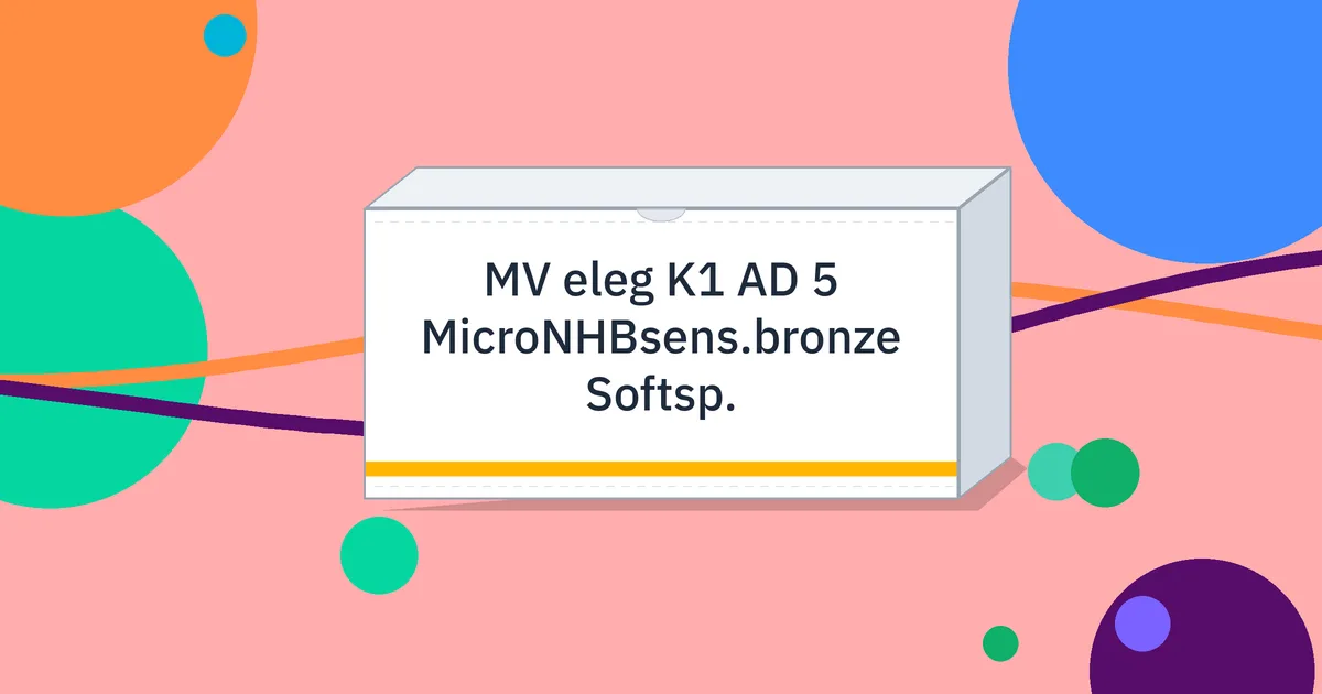 Symbolbild: Packung mit der Aufschrift MV eleg K1 AD 5 MicroNHBsens.bronze Softsp. (PZN 15669832) – Verfügbarkeit und Bezug in Apotheken in Frankfurt am Main