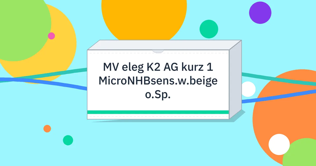 Symbolbild: Packung mit der Aufschrift MV eleg K2 AG kurz 1 MicroNHBsens.w.beige o.Sp. (PZN 15711511) – Verfügbarkeit und Bezug in Apotheken in Frankfurt am Main