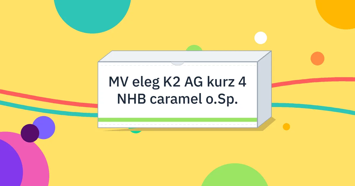 Symbolbild: Packung mit der Aufschrift MV eleg K2 AG kurz 4 NHB caramel o.Sp. (PZN 15716885) – Verfügbarkeit und Bezug in Apotheken in Frankfurt am Main