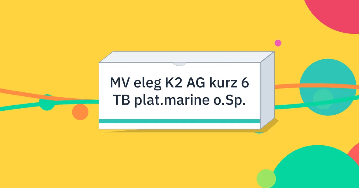 Symbolbild: Packung mit der Aufschrift MV eleg K2 AG kurz 6 TB plat.marine o.Sp. (PZN 14604813) – Verfügbarkeit und Bezug in Apotheken in Frankfurt am Main