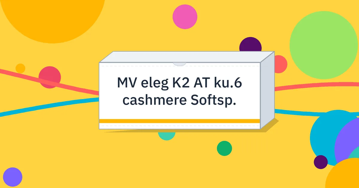 Symbolbild: Packung mit der Aufschrift MV eleg K2 AT ku.6 cashmere Softsp. (PZN 15287208) – Verfügbarkeit und Bezug in Apotheken in Frankfurt am Main