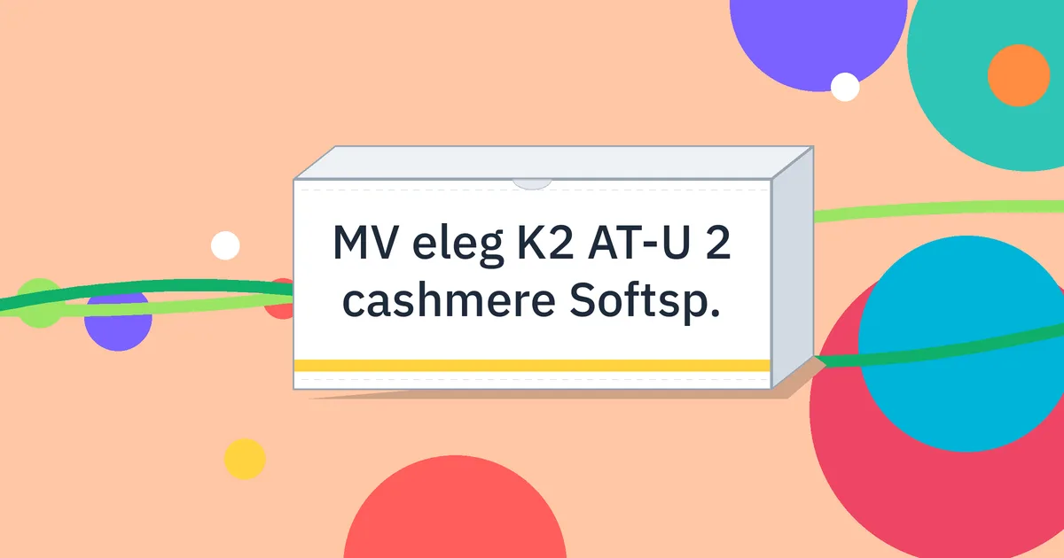 Symbolbild: Packung mit der Aufschrift MV eleg K2 AT-U 2 cashmere Softsp. (PZN 15288774) – Verfügbarkeit und Bezug in Apotheken in Frankfurt am Main