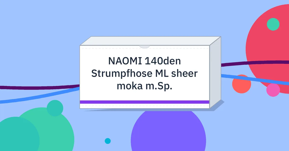 Symbolbild: Packung mit der Aufschrift NAOMI 140den Strumpfhose ML sheer moka m.Sp. (PZN 16177835) – Verfügbarkeit und Bezug in Apotheken in Frankfurt am Main