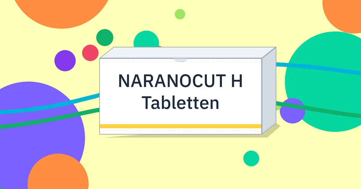 Symbolbild: Packung mit der Aufschrift NARANOCUT H Tabletten (PZN 04638610) – Verfügbarkeit und Bezug in Apotheken in Frankfurt am Main