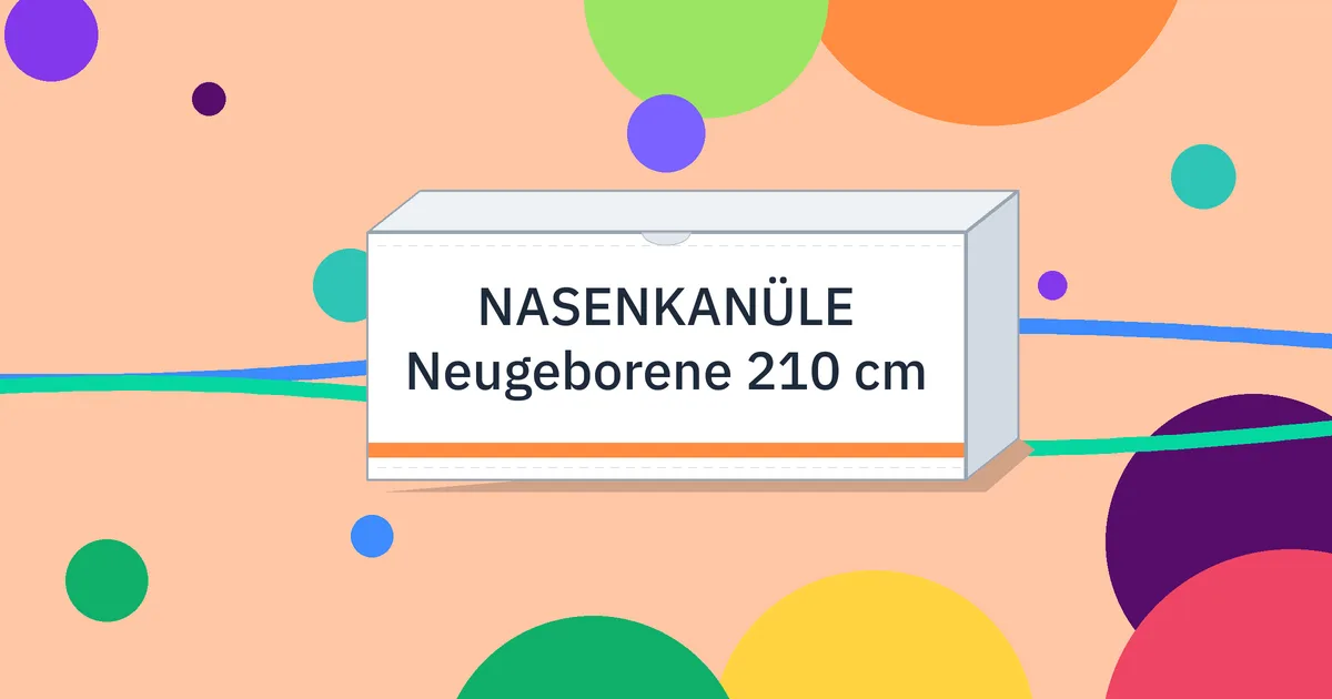 Symbolbild: Packung mit der Aufschrift NASENKANÜLE Neugeborene 210 cm (PZN 20205075) – Verfügbarkeit und Bezug in Apotheken in Frankfurt am Main
