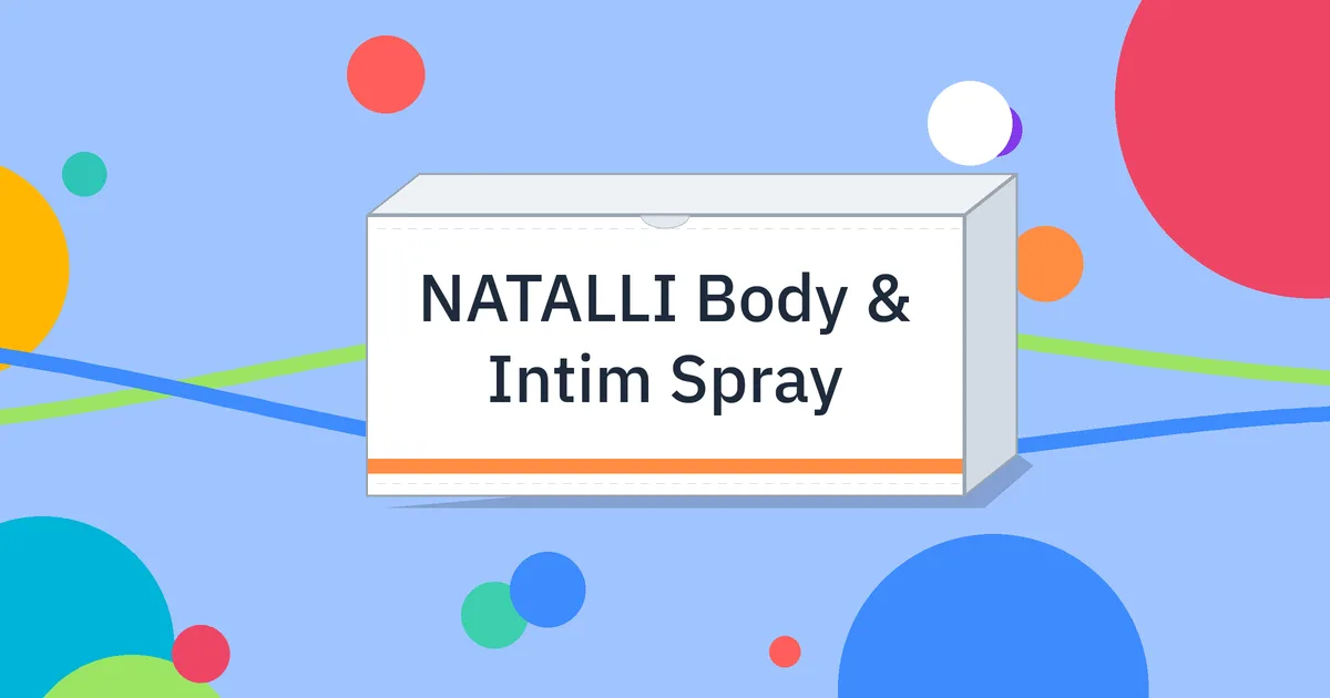 Symbolbild: Packung mit der Aufschrift NATALLI Body & Intim Spray (PZN 15861570) – Verfügbarkeit und Bezug in Apotheken in Frankfurt am Main
