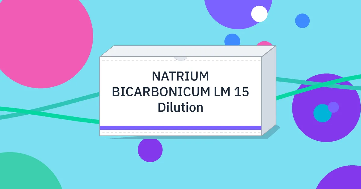Symbolbild: Packung mit der Aufschrift NATRIUM BICARBONICUM LM 15 Dilution (PZN 12960314) – Verfügbarkeit und Bezug in Apotheken in Frankfurt am Main