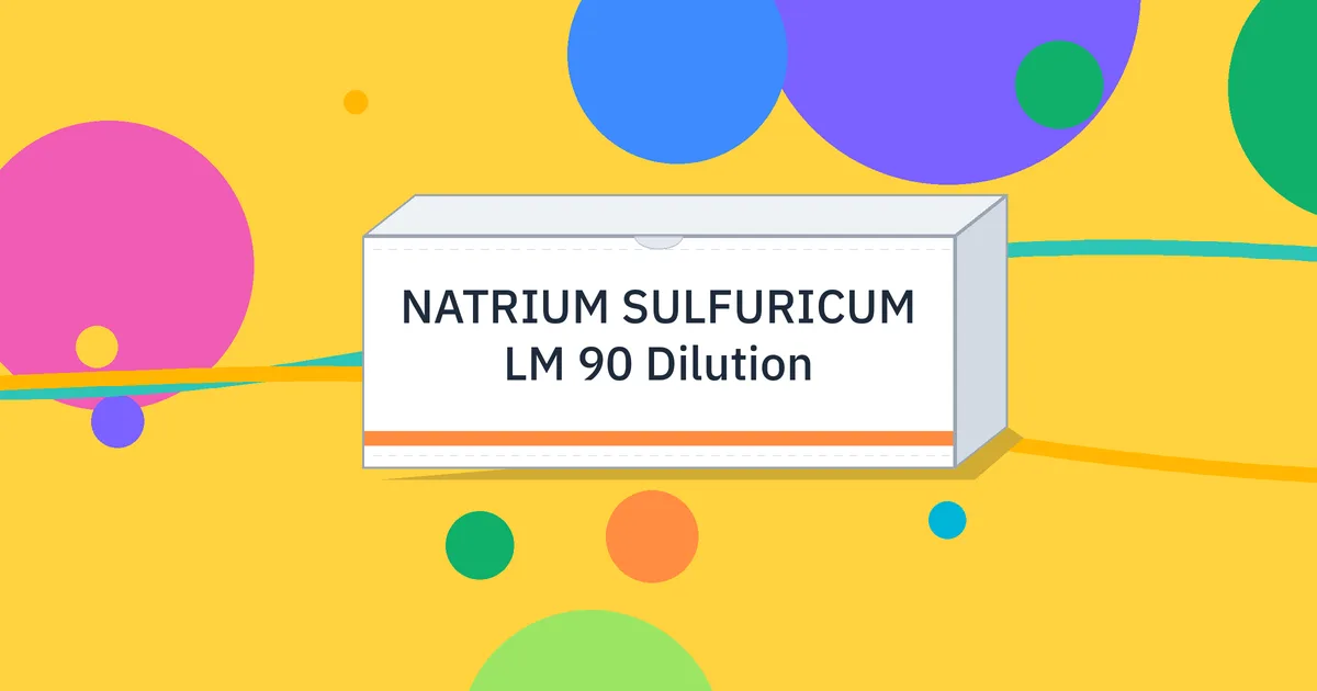 Symbolbild: Packung mit der Aufschrift NATRIUM SULFURICUM LM 90 Dilution (PZN 12967500) – Verfügbarkeit und Bezug in Apotheken in Frankfurt am Main