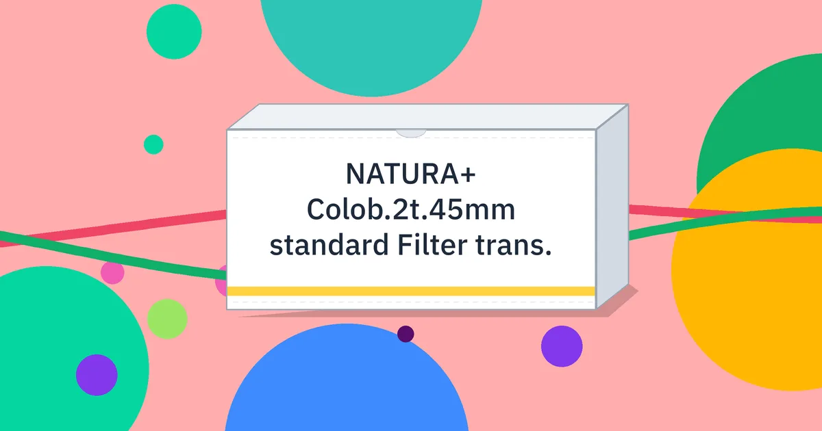 Symbolbild: Packung mit der Aufschrift NATURA+ Colob.2t.45mm standard Filter trans. (PZN 13232999) – Verfügbarkeit und Bezug in Apotheken in Frankfurt am Main