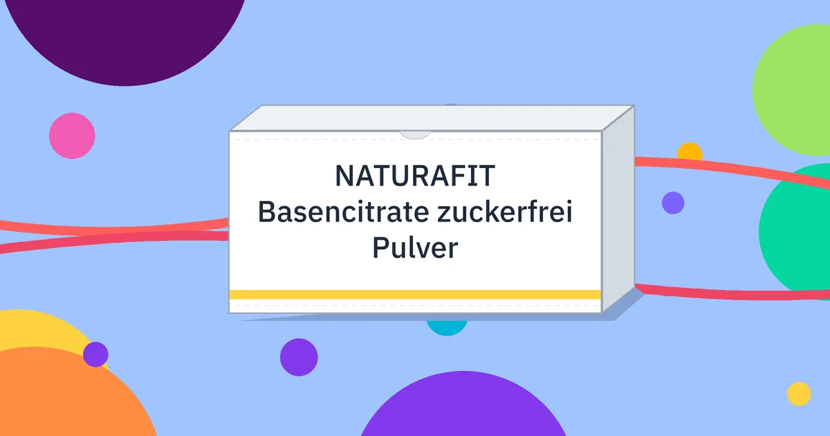 Symbolbild: Packung mit der Aufschrift NATURAFIT Basencitrate zuckerfrei Pulver (PZN 10123382) – Verfügbarkeit und Bezug in Apotheken in Frankfurt am Main