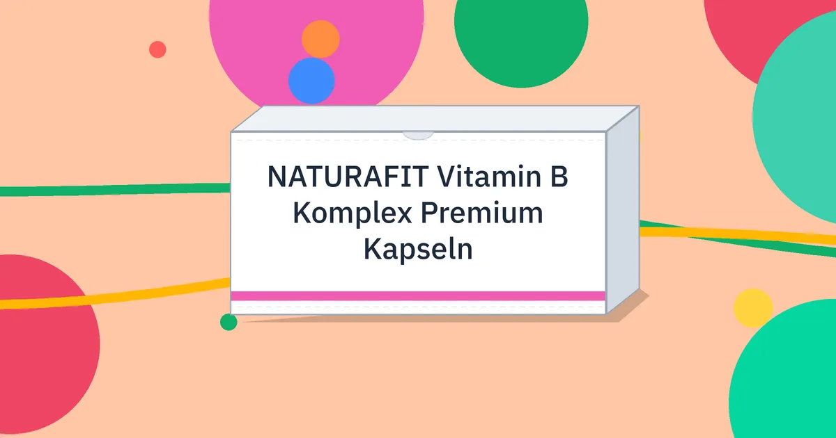 Symbolbild: Packung mit der Aufschrift NATURAFIT Vitamin B Komplex Premium Kapseln (PZN 12516430) – Verfügbarkeit und Bezug in Apotheken in Frankfurt am Main