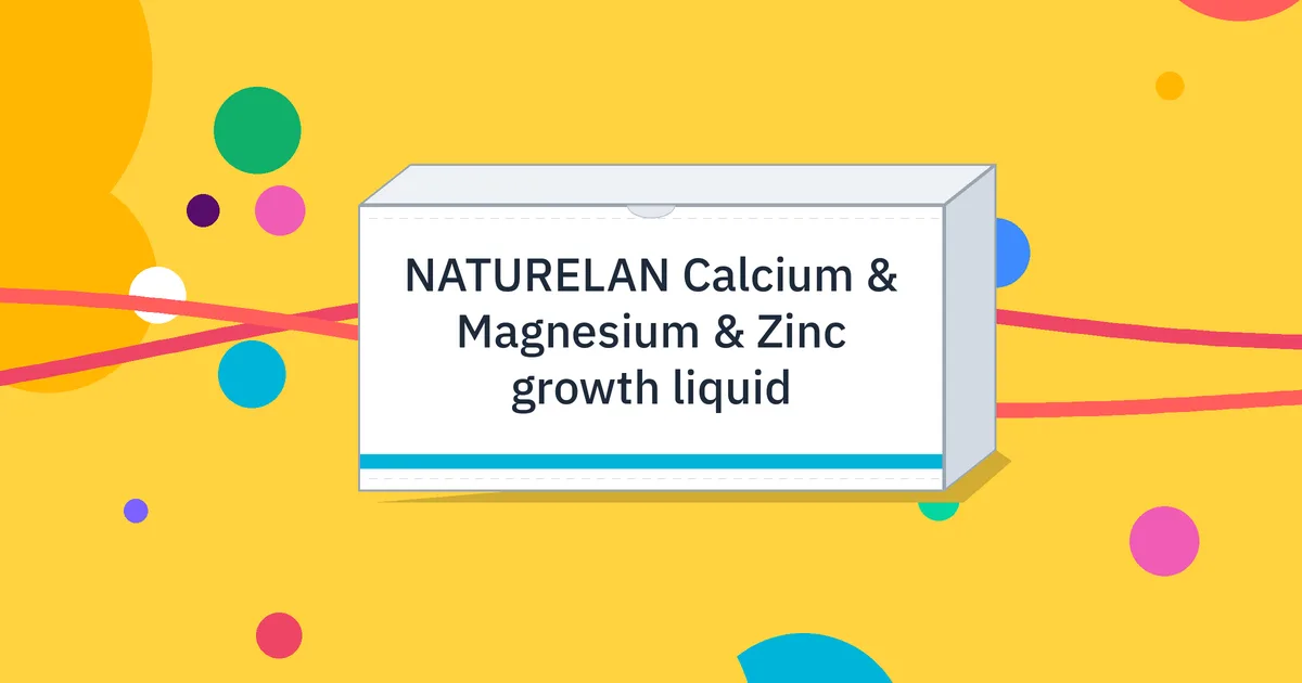 Symbolbild: Packung mit der Aufschrift NATURELAN Calcium & Magnesium & Zinc growth liquid (PZN 19641262) – Verfügbarkeit und Bezug in Apotheken in Frankfurt am Main