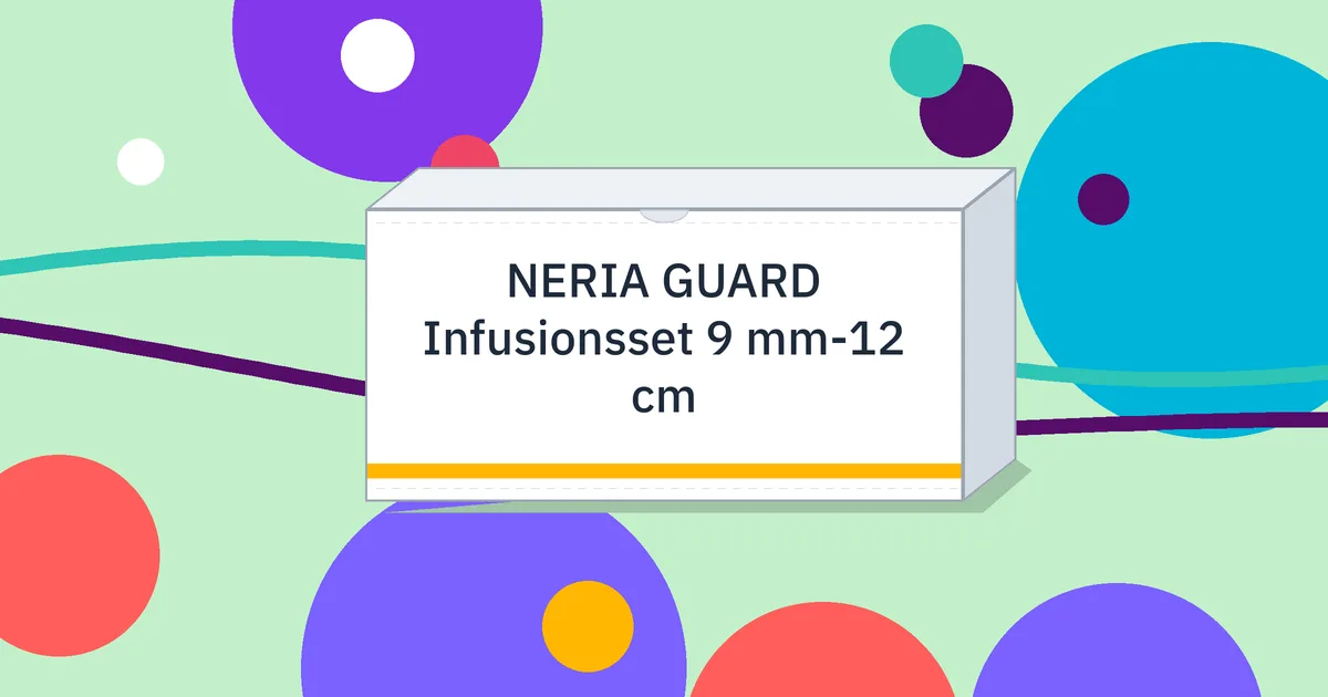 Symbolbild: Packung mit der Aufschrift NERIA GUARD Infusionsset 9 mm-12 cm (PZN 20858601) – Verfügbarkeit und Bezug in Apotheken in Frankfurt am Main