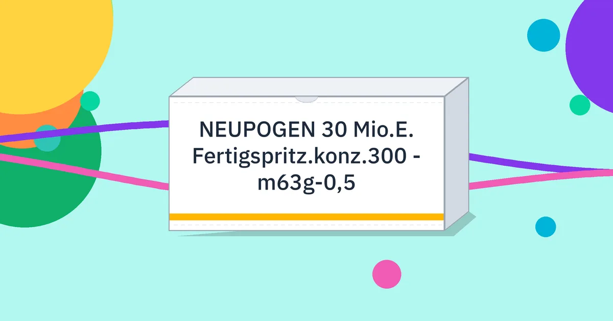 Symbolbild: Packung mit der Aufschrift NEUPOGEN 30 Mio.E. Fertigspritz.konz.300 -m63g-0,5 (PZN 18098620) – Verfügbarkeit und Bezug in Apotheken in Frankfurt am Main