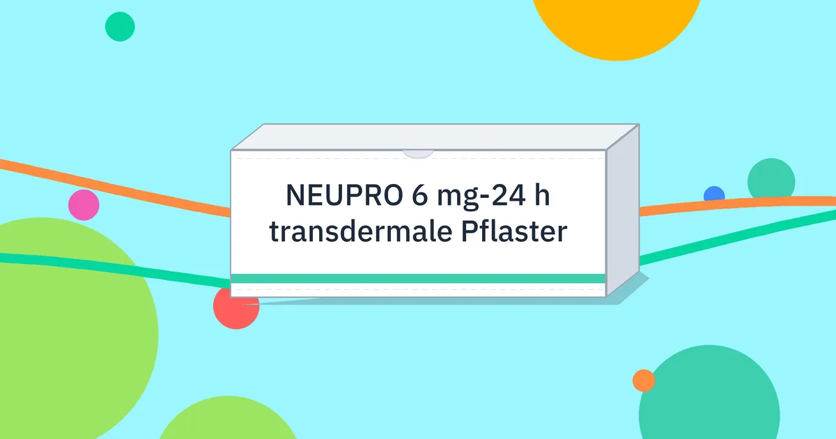 Symbolbild: Packung mit der Aufschrift NEUPRO 6 mg-24 h transdermale Pflaster (PZN 09339740) – Verfügbarkeit und Bezug in Apotheken in Frankfurt am Main