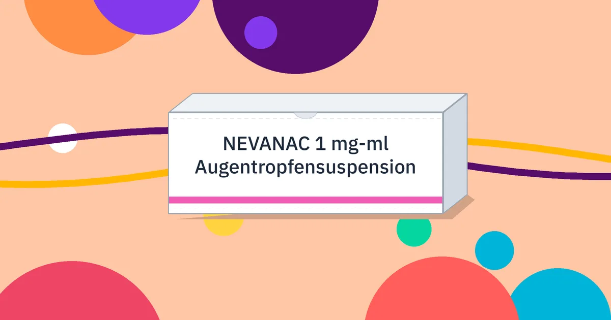 Symbolbild: Packung mit der Aufschrift NEVANAC 1 mg-ml Augentropfensuspension (PZN 09779321) – Verfügbarkeit und Bezug in Apotheken in Frankfurt am Main