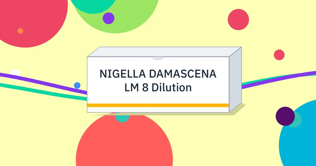 Symbolbild: Packung mit der Aufschrift NIGELLA DAMASCENA LM 8 Dilution (PZN 13618121) – Verfügbarkeit und Bezug in Apotheken in Frankfurt am Main
