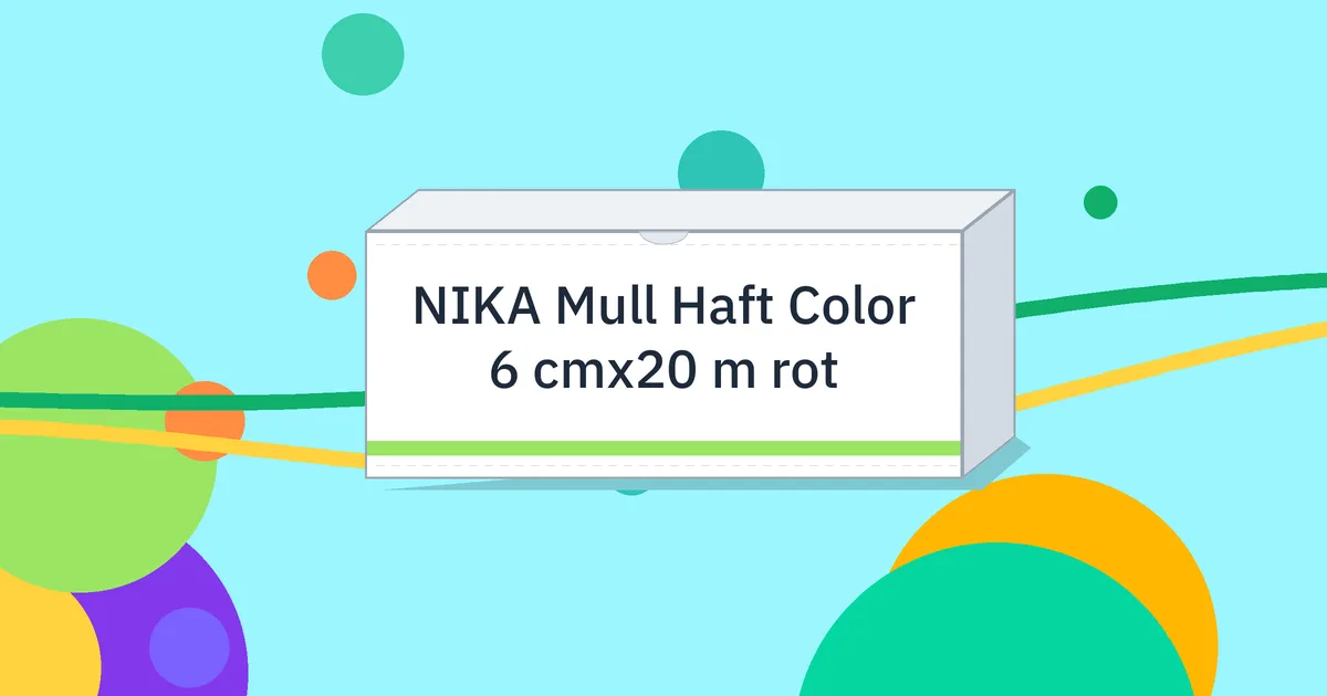 Symbolbild: Packung mit der Aufschrift NIKA Mull Haft Color 6 cmx20 m rot (PZN 10320415) – Verfügbarkeit und Bezug in Apotheken in Frankfurt am Main